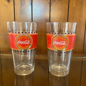 Coca Cola | Dining | Vintage Set Of 2 Coke Glasses | Poshmark